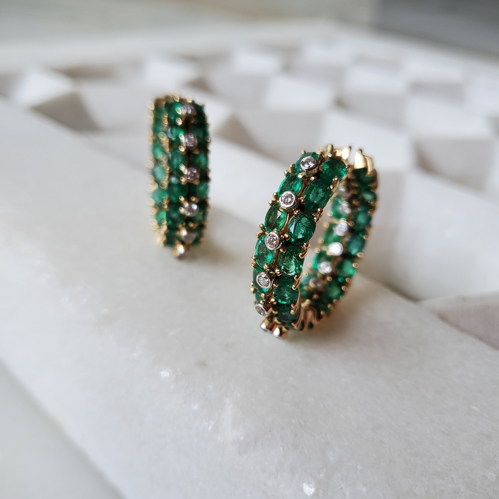 EMERALD AND DIAMOND HOOPS – shrutisushma