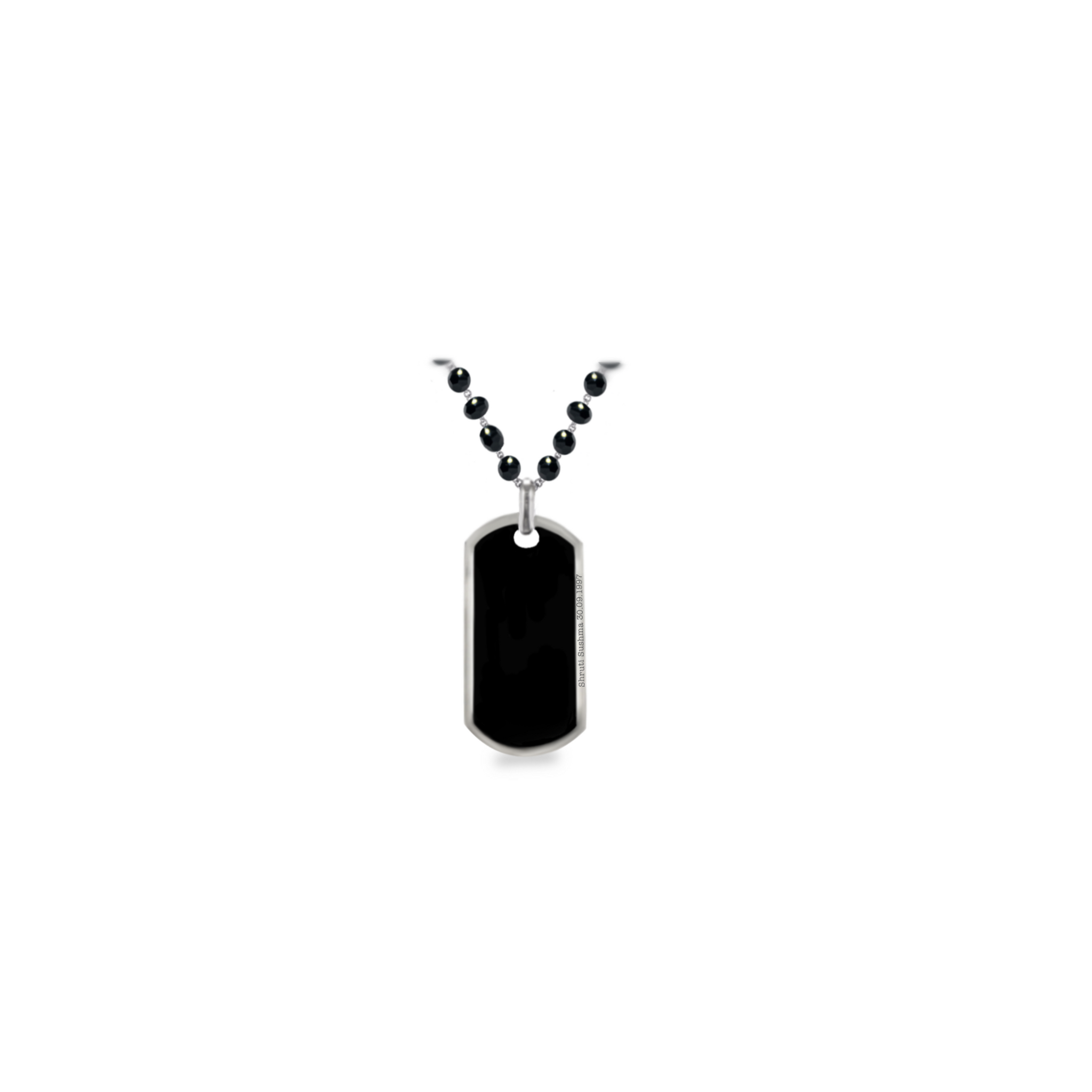 BLACK ONYX AND WHITE GOLD TAG – shrutisushma